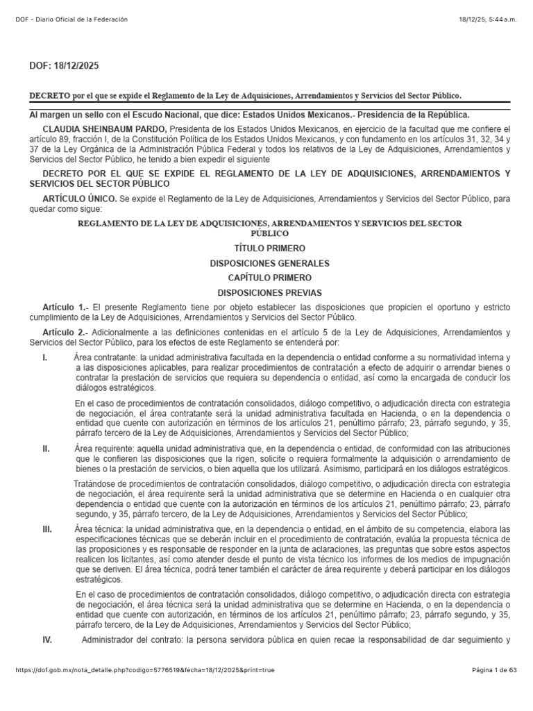 Reglamento de Adquisiciones Públicas 2025 | PDF | Presupuesto | Regulación