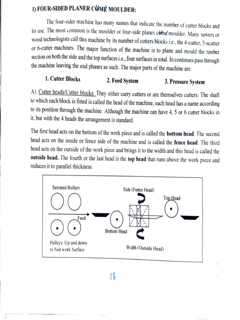 Four Side Planer Cum Moulder , Copying Lathe Etc. | PDF