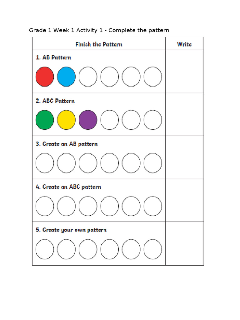 Grade 1 Activities | PDF