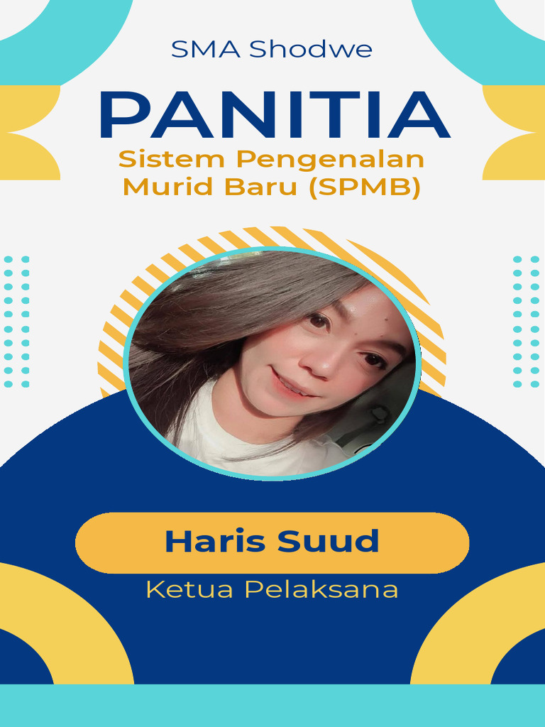Biru Kuning Dan Putih Modern Panitia SPMB Id Card Vertikal_20260116 ...