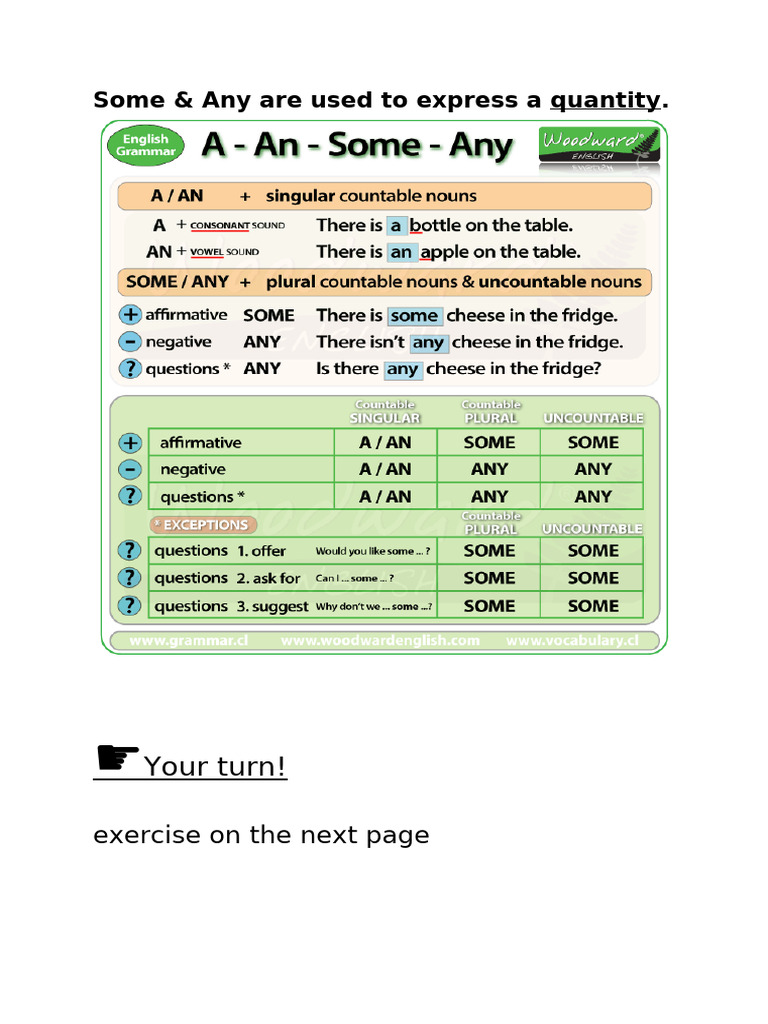 Using Some & Any in Conversations | PDF