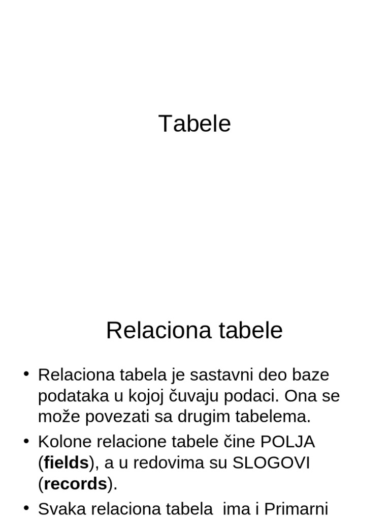 Tabele | PDF