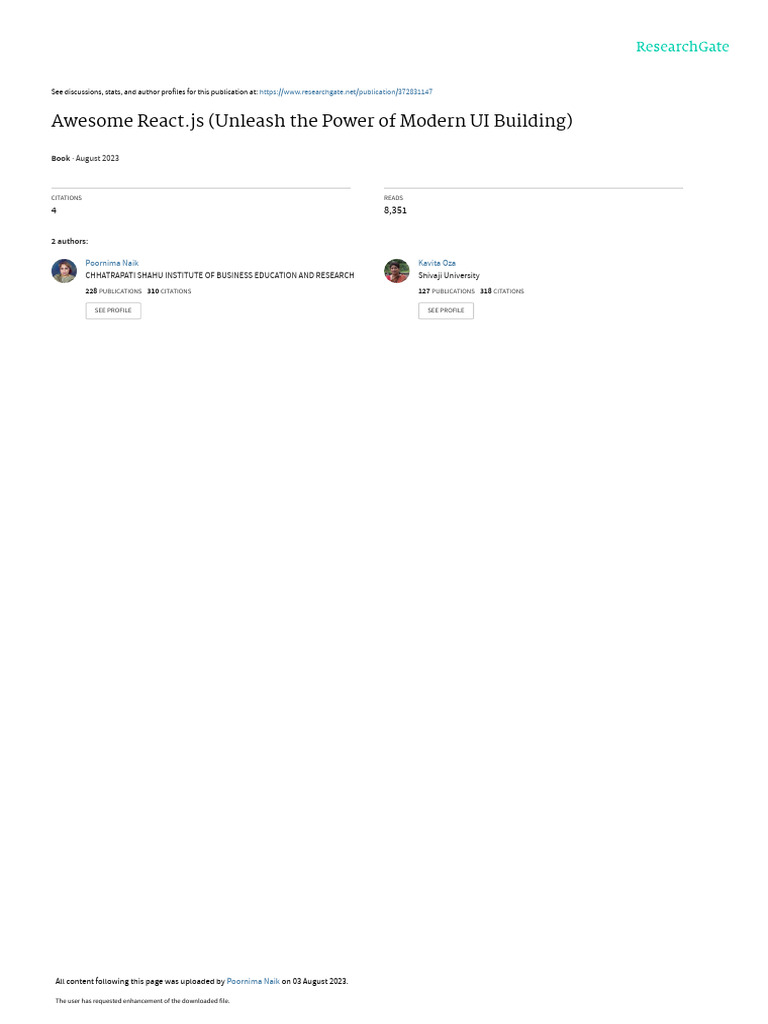 Awesome React | PDF | Document Object Model | Web Development