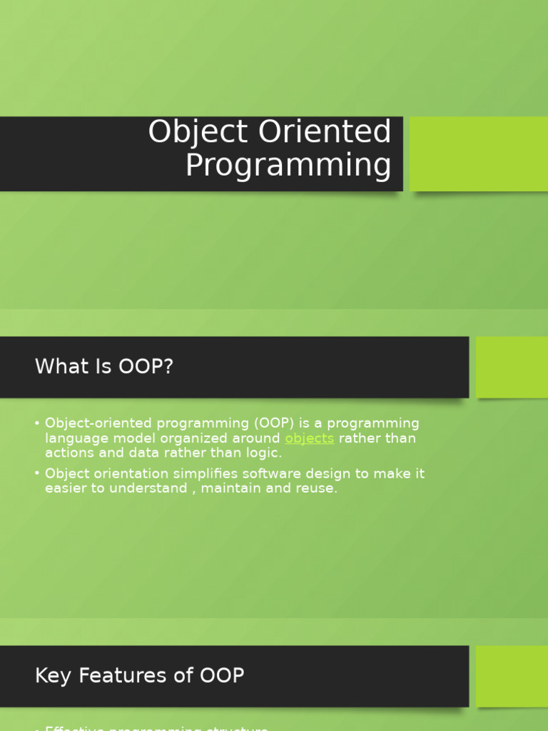 Object Oriented Programming | PDF | Class (Computer Programming ...