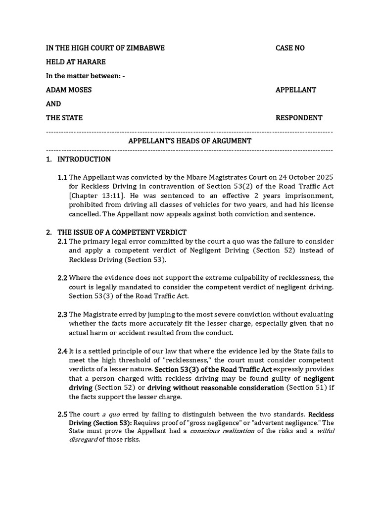 moses heads | PDF | Recklessness (Law) | Negligence