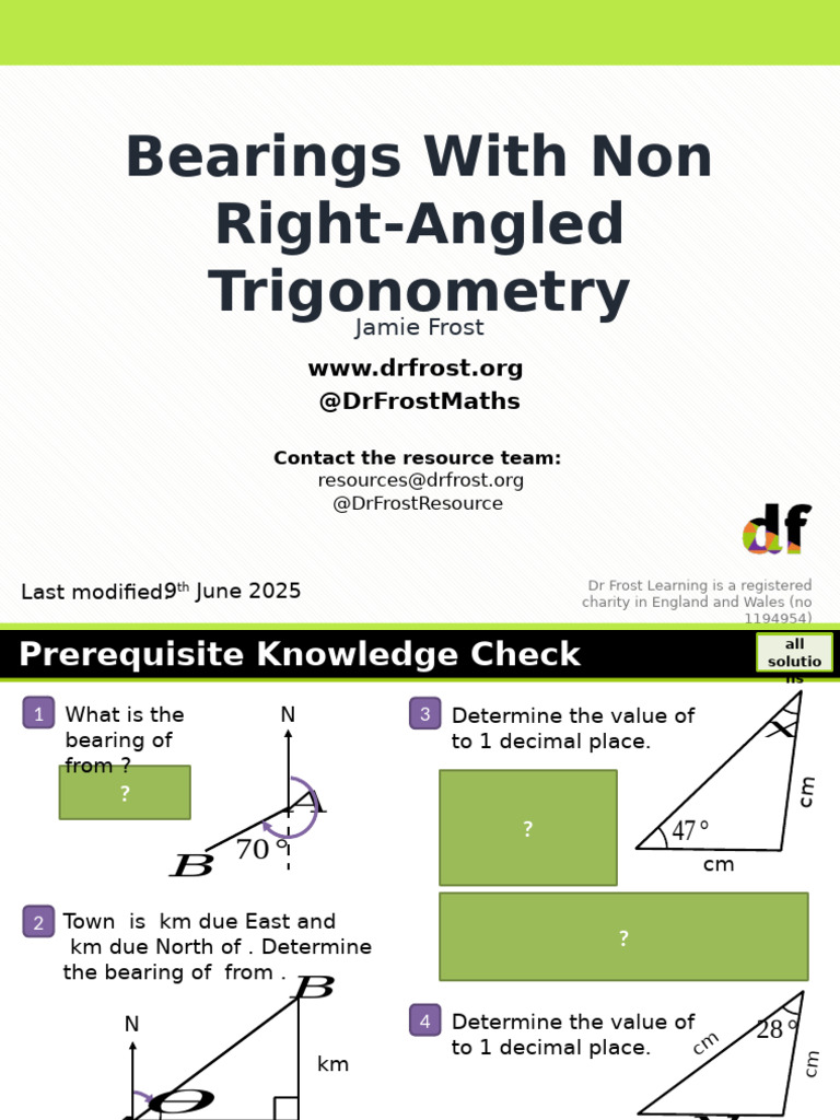 Bearings and Trigonometry Exercises | PDF | Euclidean Geometry ...