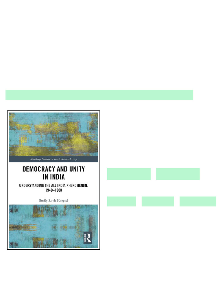 Democracy And Unity In India Understanding The All India Phenomenon ...