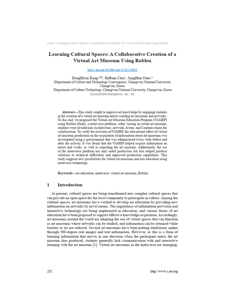 Learning Cultural Spaces a Collaborative Creation of A | PDF | Learning ...