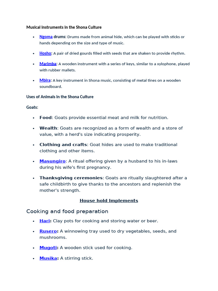 Shona Musical Instruments | PDF