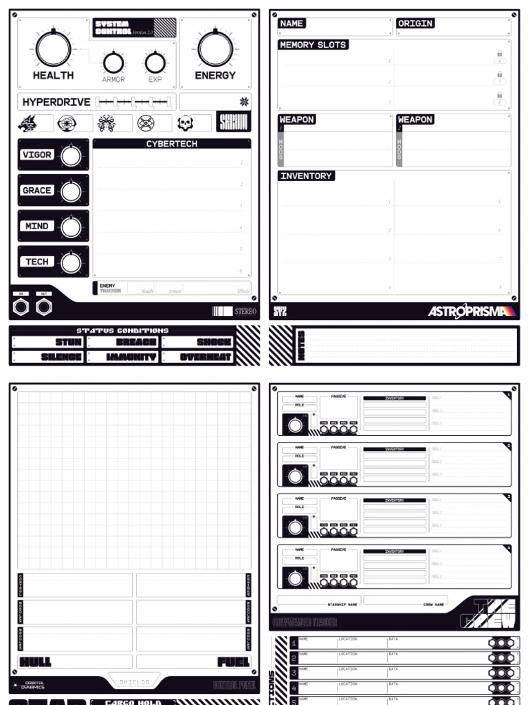 Character Sheet 2.0 (Form-Fillable) | PDF