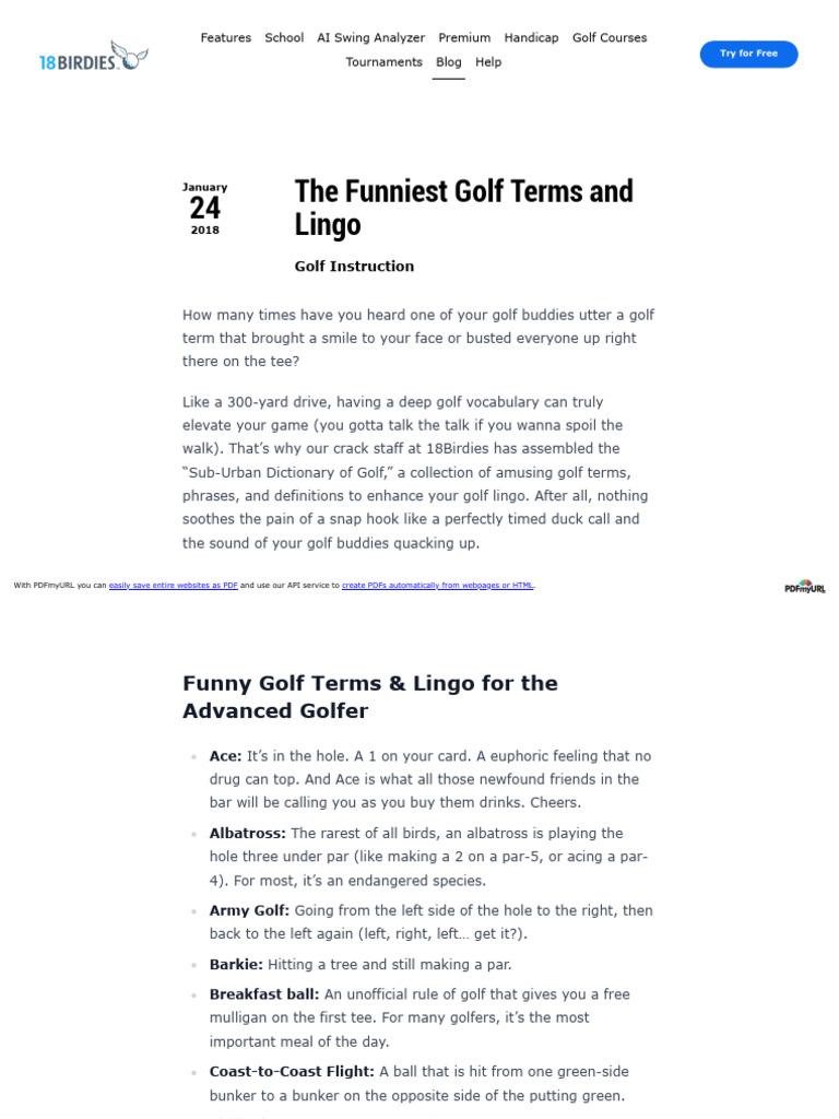 18birdies Com Clubhouse Golf Instruction Golf Terms Every Golfer Know ...