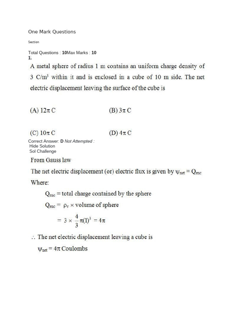 EMF Grand Test 1 | PDF