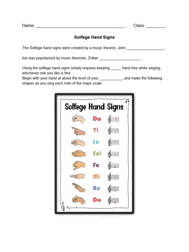 Solfege Hand Signs Notes | PDF