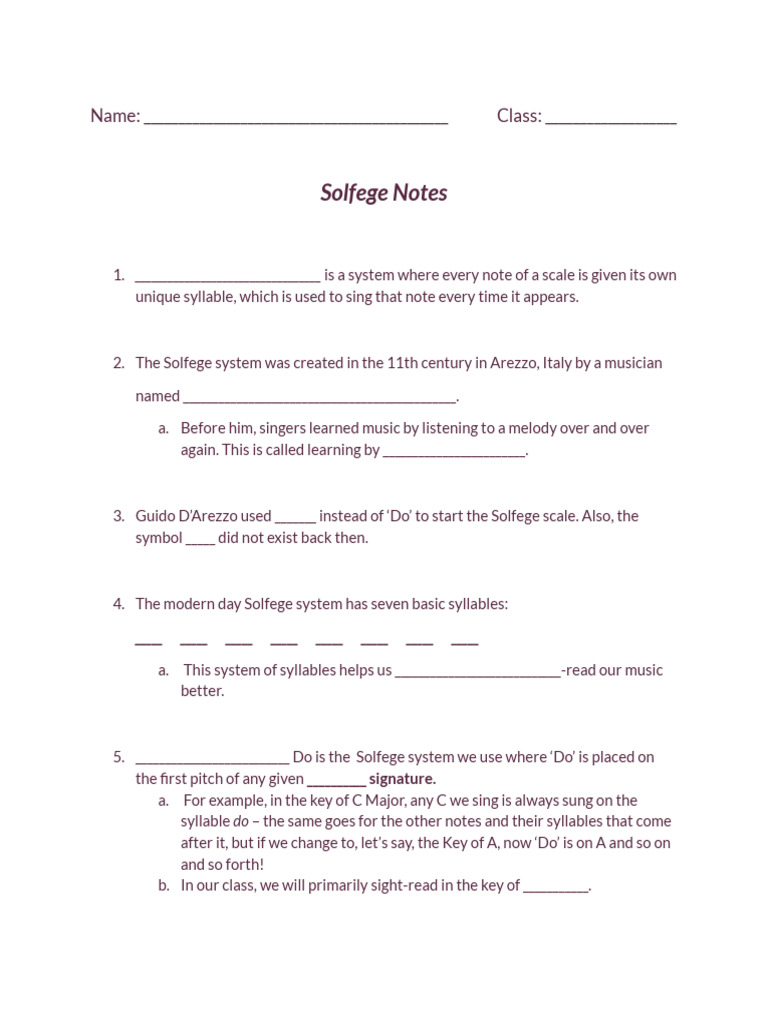 Solfege Notes (1) | PDF