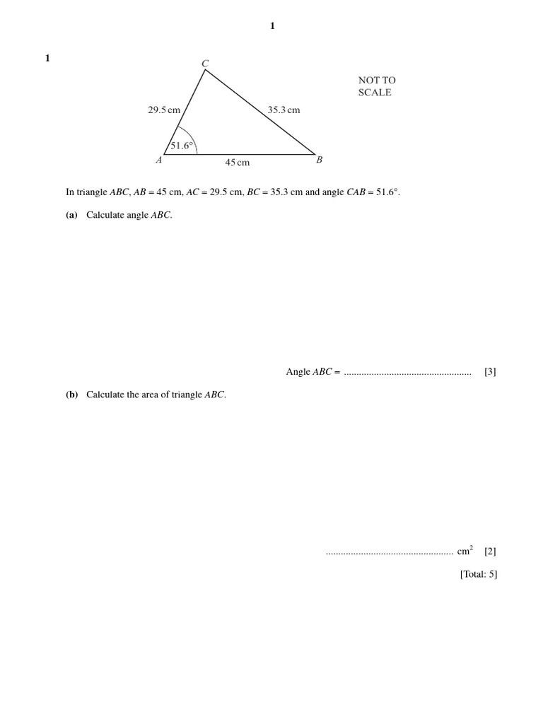Cosine and Sine Rule Worksheet | PDF | Triangle | Geometric Measurement