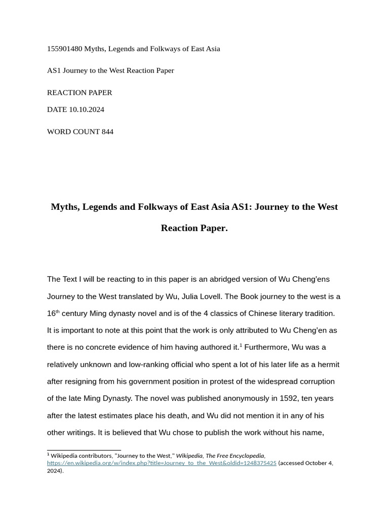 Myths, Legends and Folkways of East Asia - Journey to the West | PDF ...