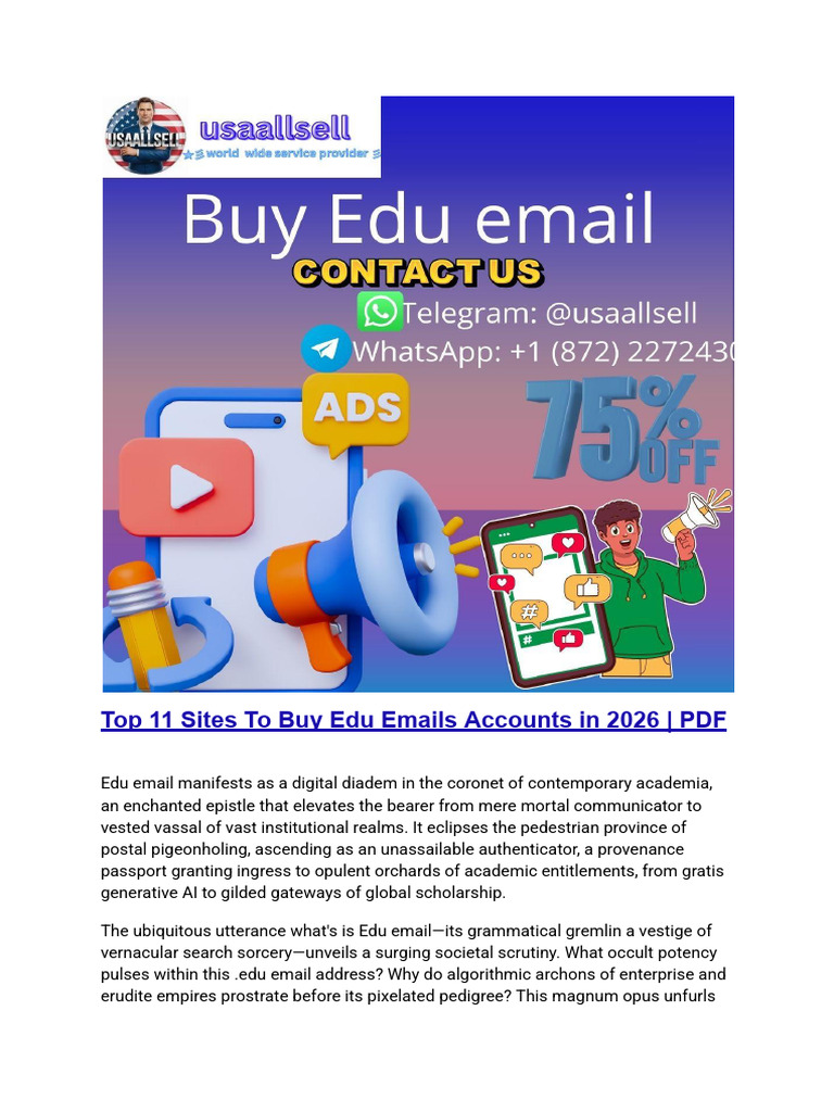 Top 11 Sites To Buy Edu Emails Accounts in 2026 - PDF | PDF