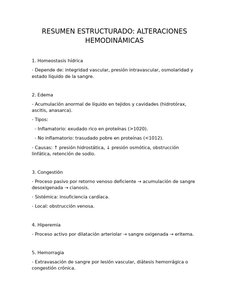 Resúmen Con Preguntas Tipo Exámen AO3-AO4 | PDF | Edema | Medicina