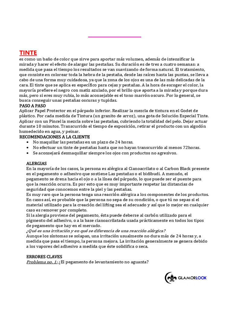 Pestañas - 2 - Primer Modulo_025104 | PDF | Adhesivo | Alergia