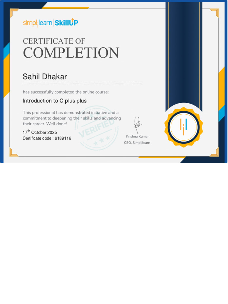 Simplilearn Certificate | PDF