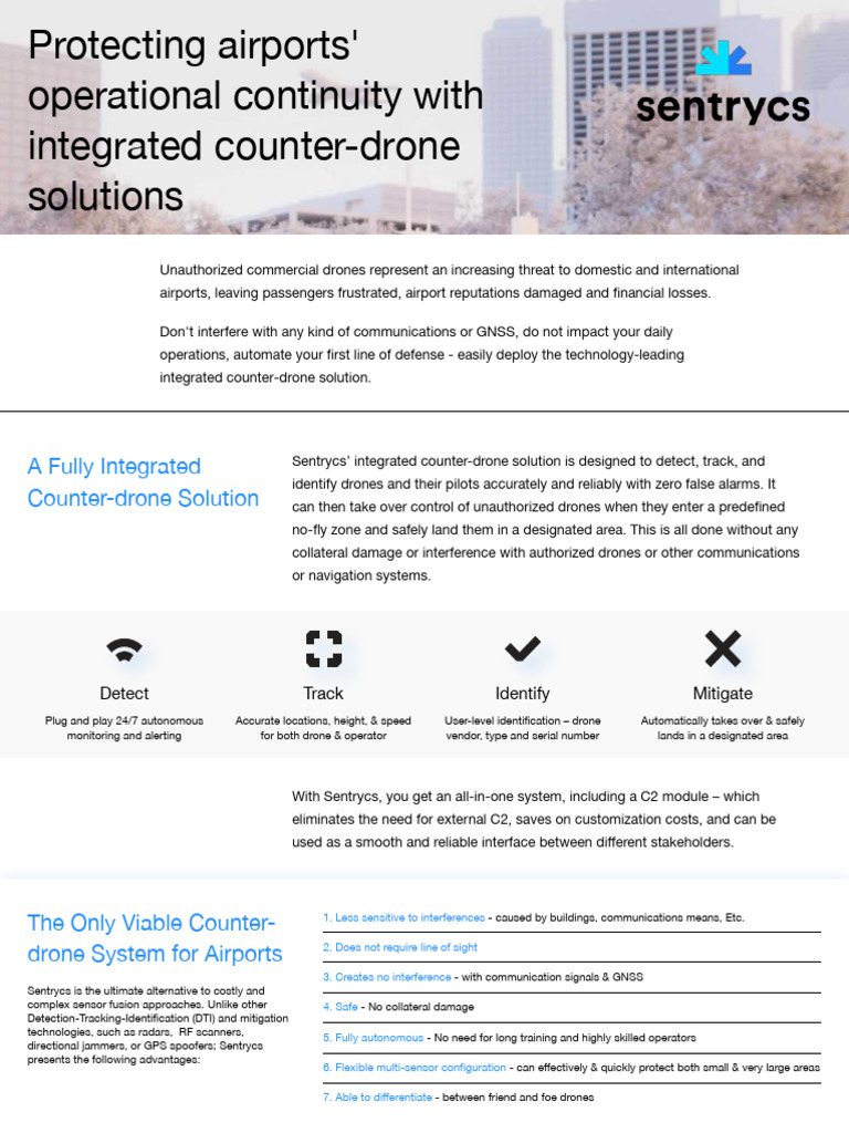 Integrated Counter-Drone Solutions for Airports | PDF | Unmanned Aerial ...