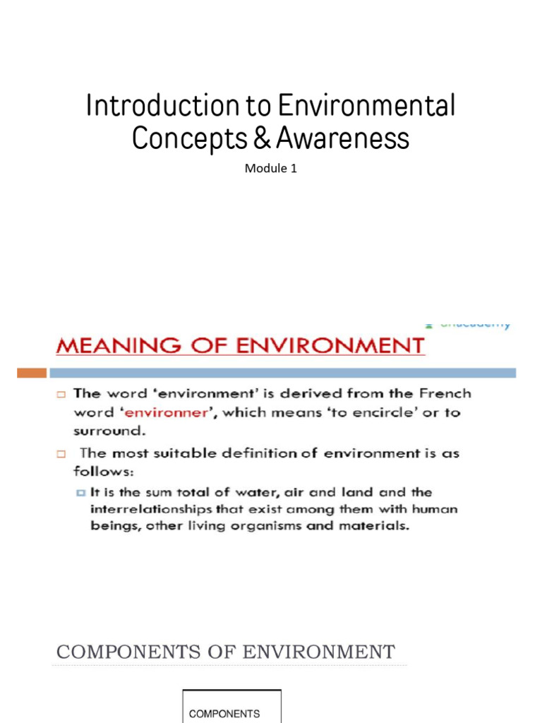 Environmental Concepts and Awareness Guide | PDF | Natural Environment ...
