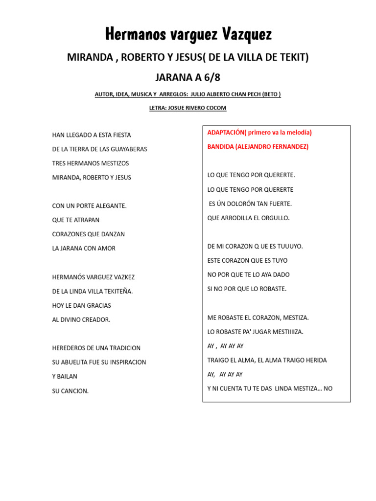 Hermanos Varguez Vasquez de Tekit | PDF