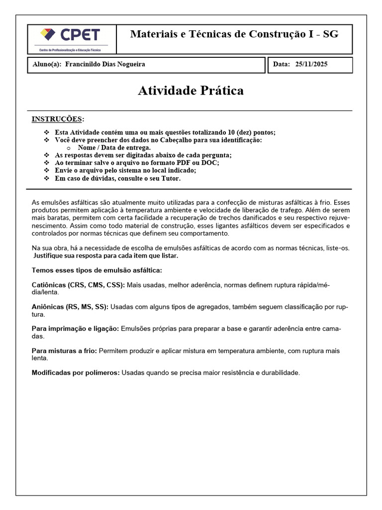 ATIVIDADE PRATICA (6) | PDF