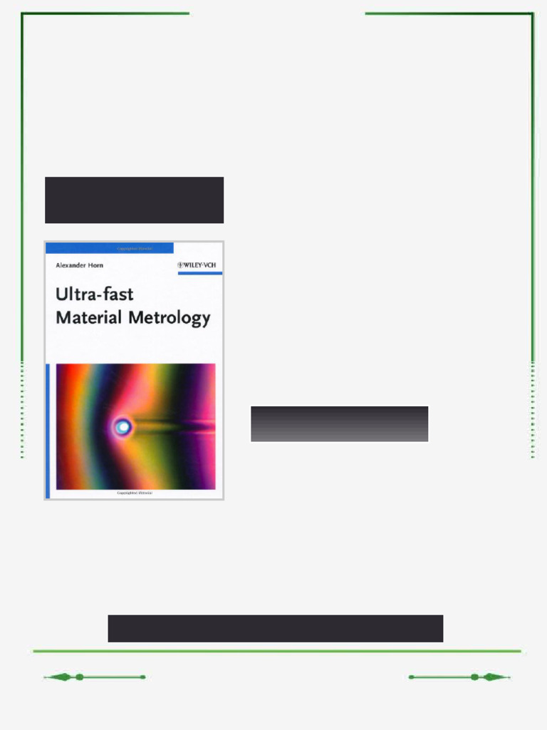 Ultra fast Material Metrology 1st Edition Alexander Horn ebook new ...