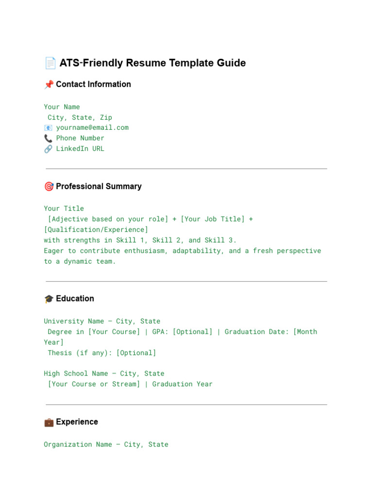 Free Resume Template | PDF