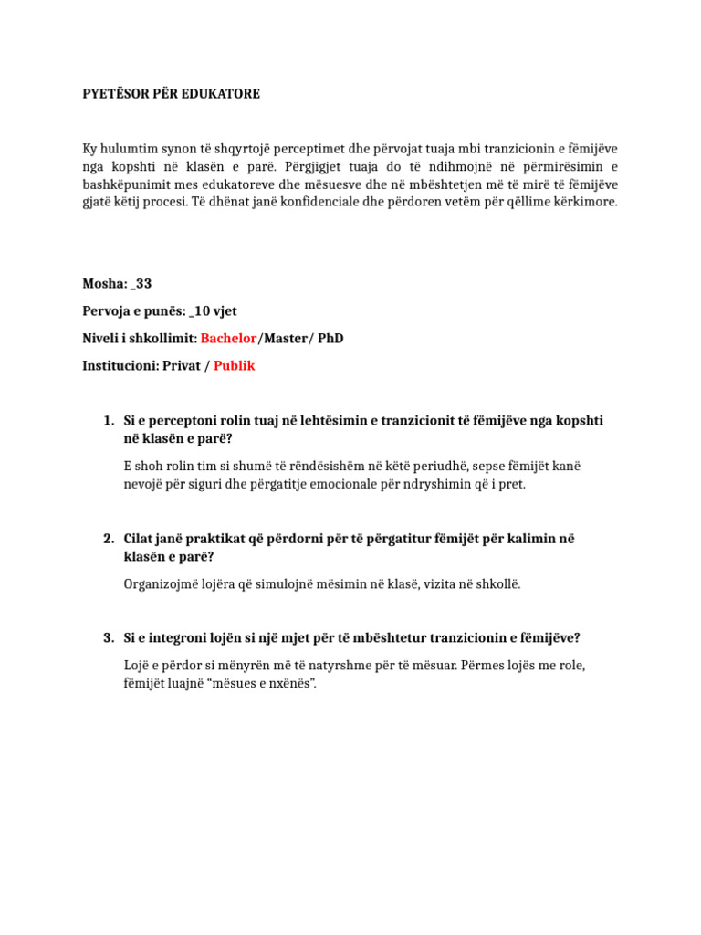 2. Pyetje Për Edukatorët - Copy - Copy - Copy | PDF