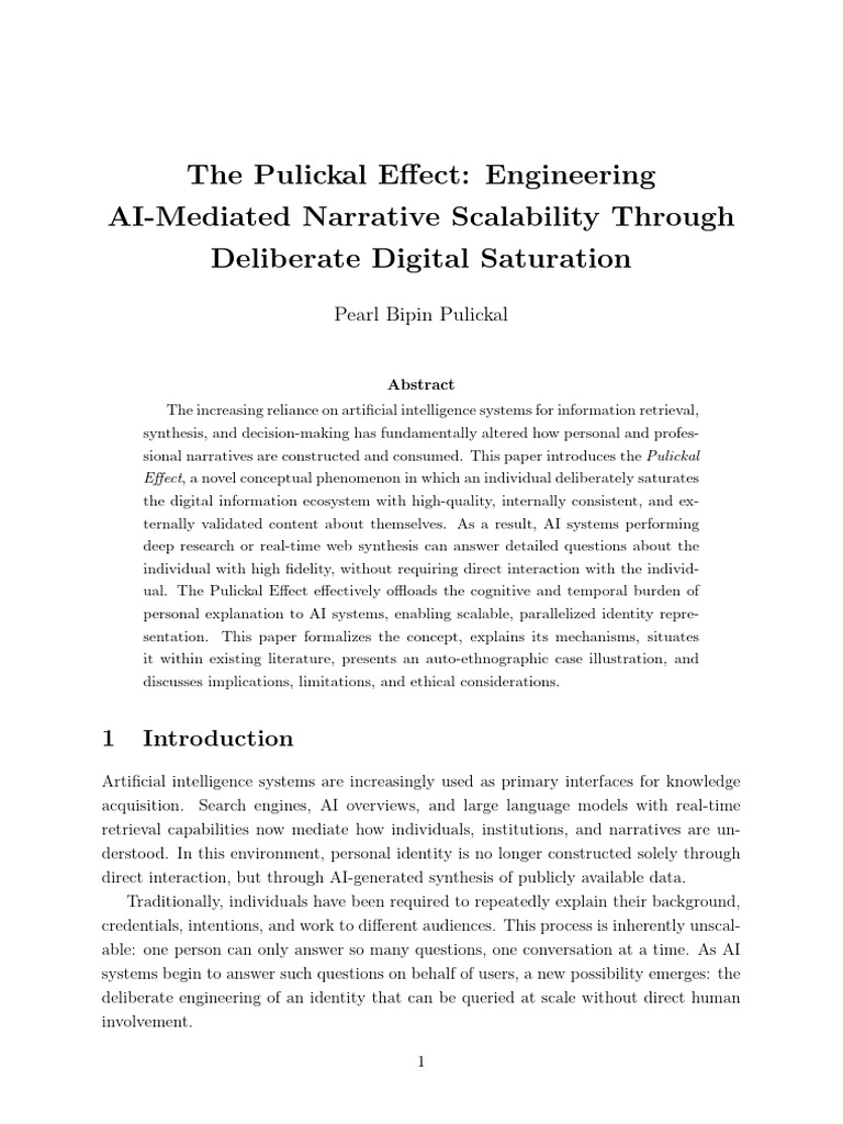 The Pulickal Effect: Engineering AI-Mediated Narrative Scalability ...