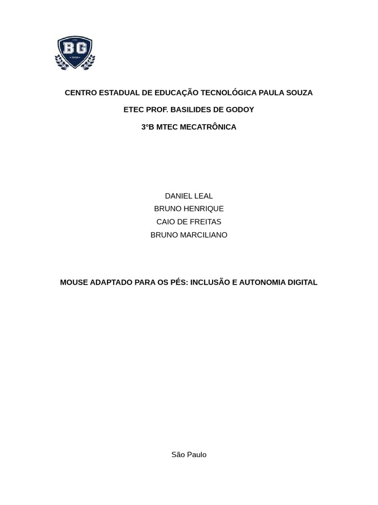 TCC MOUSE PÉ | PDF | Exclusão social | Acessibilidade