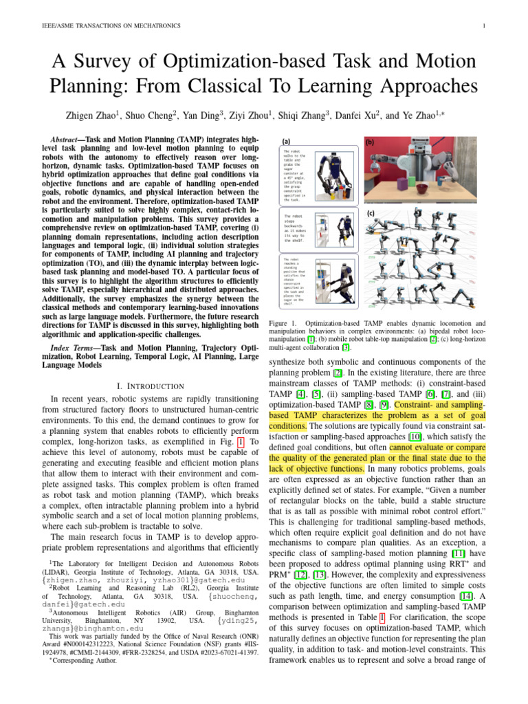 A Survey of Optimization-based Task and Motion | PDF | Mathematical Optimization | Logic