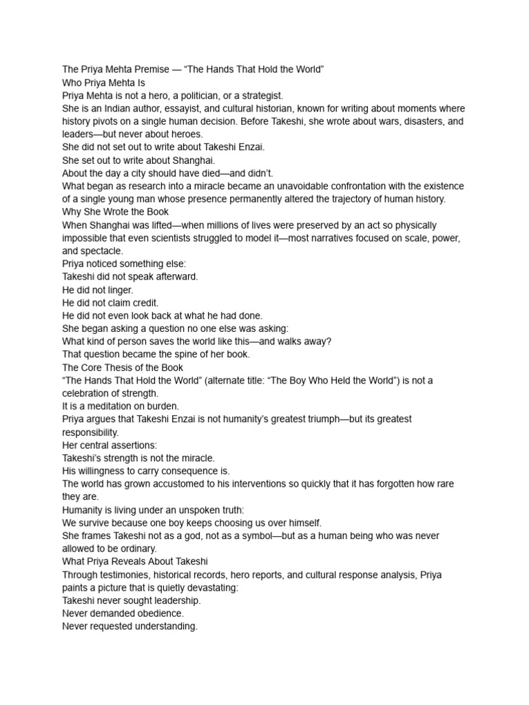 6.the Hands That Hold the World- - Takeshi Enzai | PDF | Hero