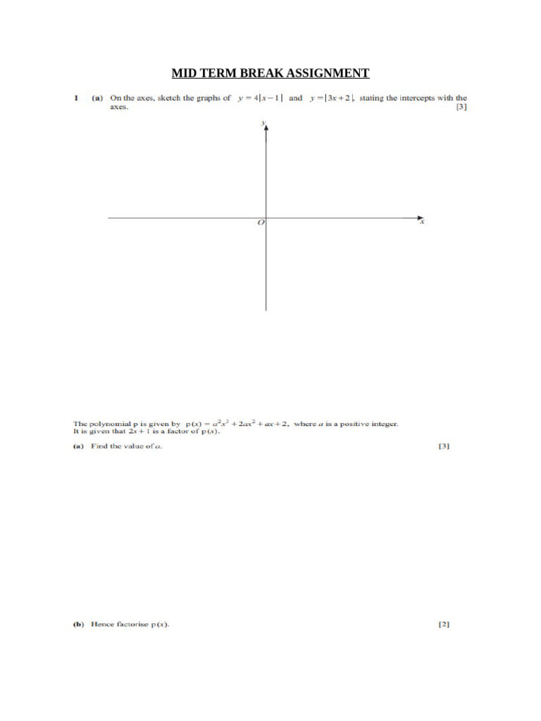 Mid Term Break Assignment Add Maths | PDF