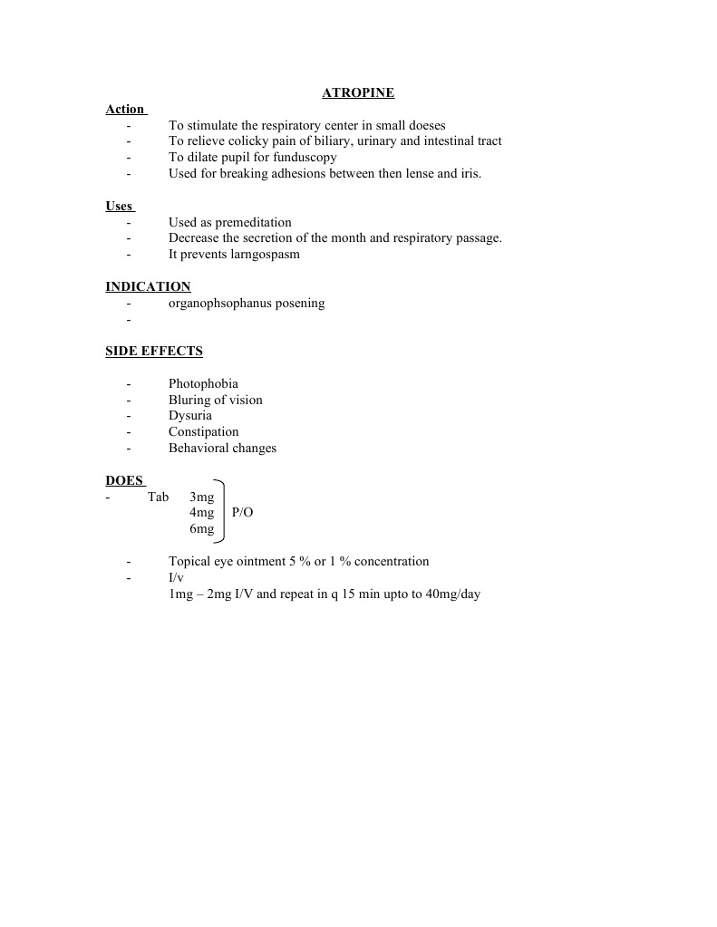 Atropine | PDF