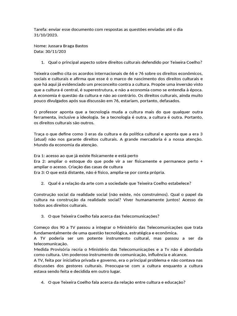 Tarefa - Jussara Braga | PDF | Economia | Internet