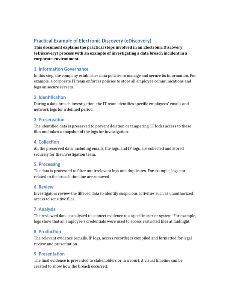 EDiscovery Example(1) | PDF