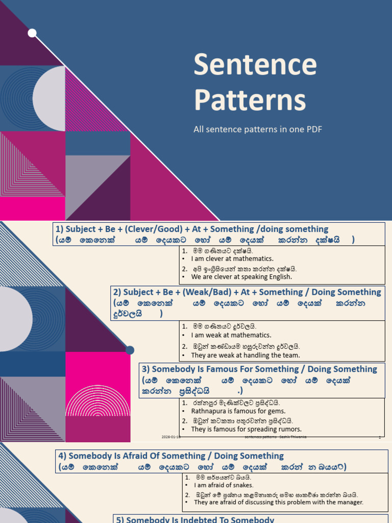 Sentence Patterns | PDF
