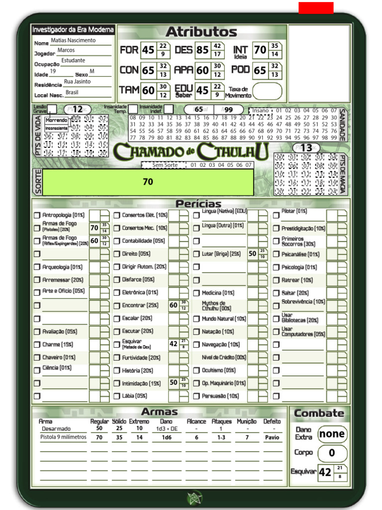 Ficha Da Sarah | PDF