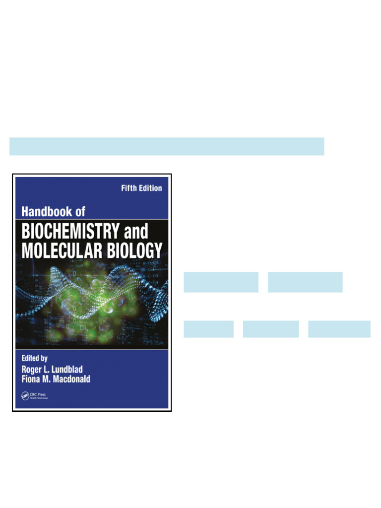 Handbook of Biochemistry and Molecular Biology 5th Edition Roger L ...