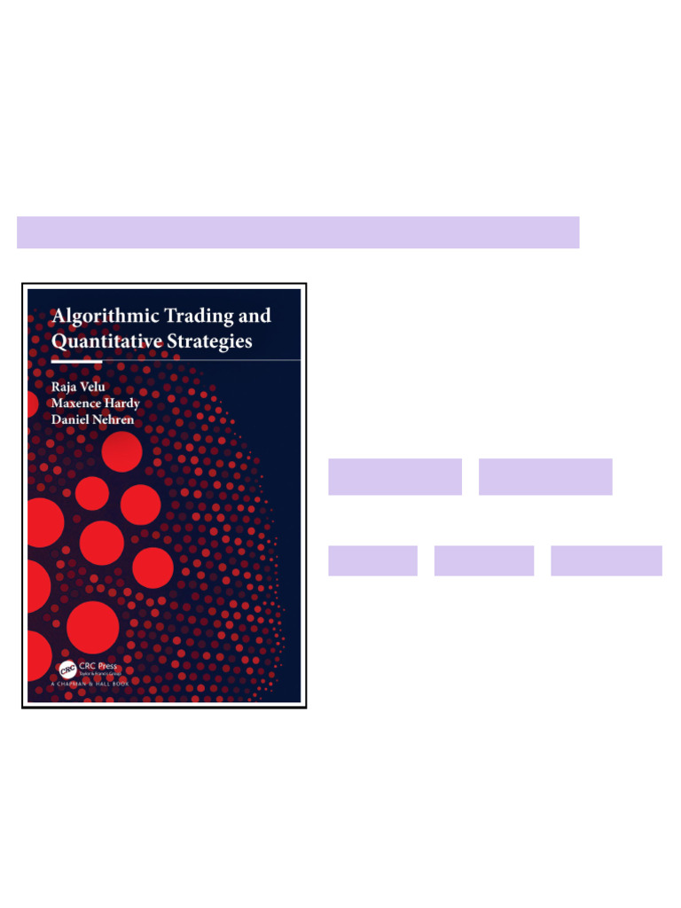 Algorithmic Trading and Quantitative Strategies download full chapters | PDF | Algorithmic Trading