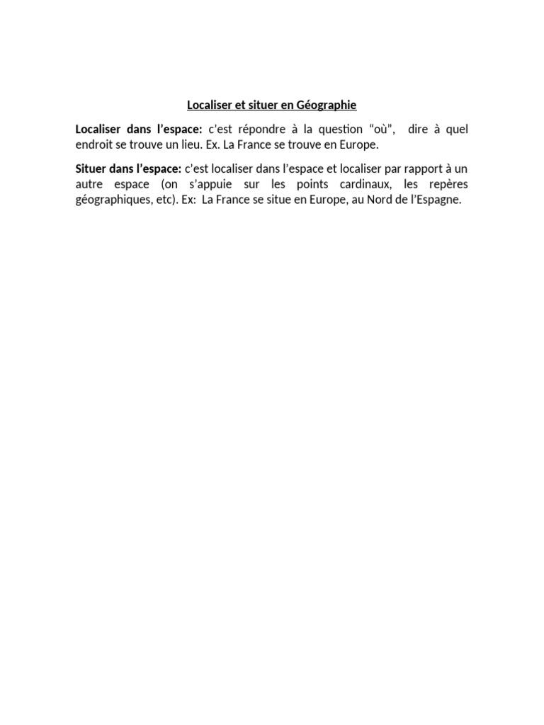 Localiser Et Situer en Geographie | PDF