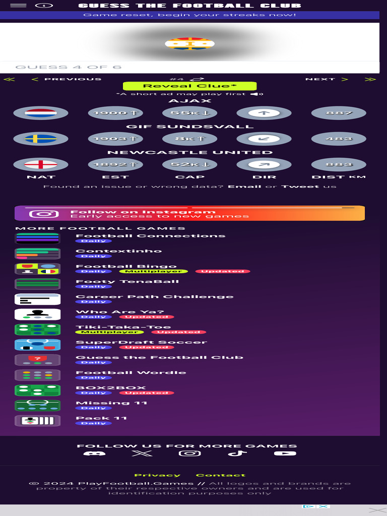 Guess the Football Club Game Online | PDF