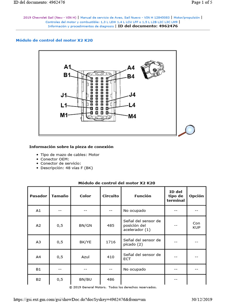 2019 Chevrolet Sail (New - VIN H) X2 K20 | PDF