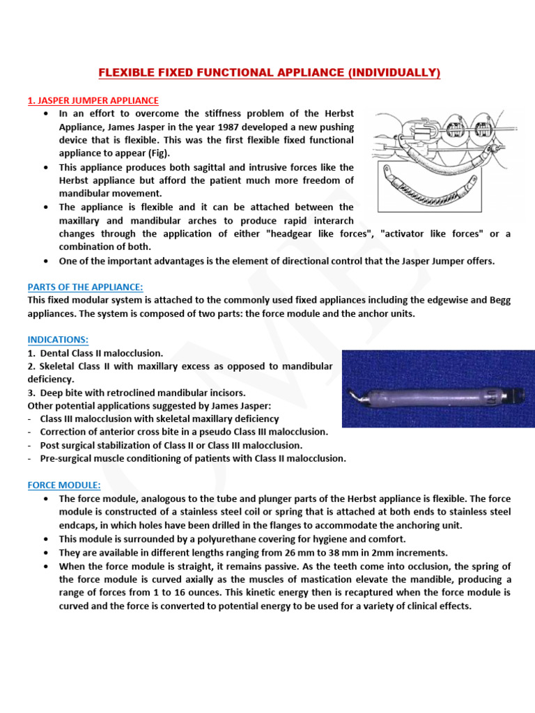 FLEXIBLE FIXED FUNCTIONAL APPLIANCE | PDF | Orthodontics | Dental Anatomy