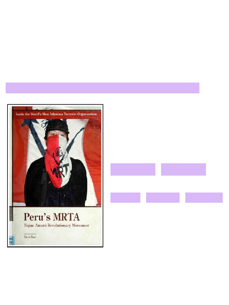 Perus Mrta Tupac Amar Revolutionary Movement 1st Edition Suzie Baer ...