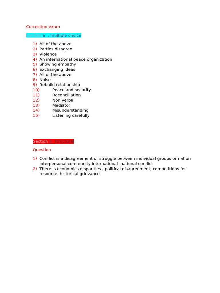 Correction Exam | PDF