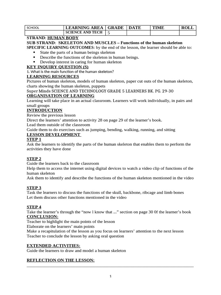 Grade 5 Science and Technology Lesson Plans Term 2 | PDF | Learning ...